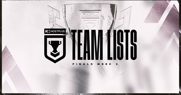 Hostplus Cup Finals Week 3 team lists | QRL